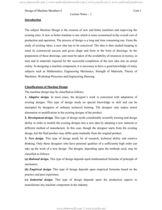 Design of machine_members-i | PDF