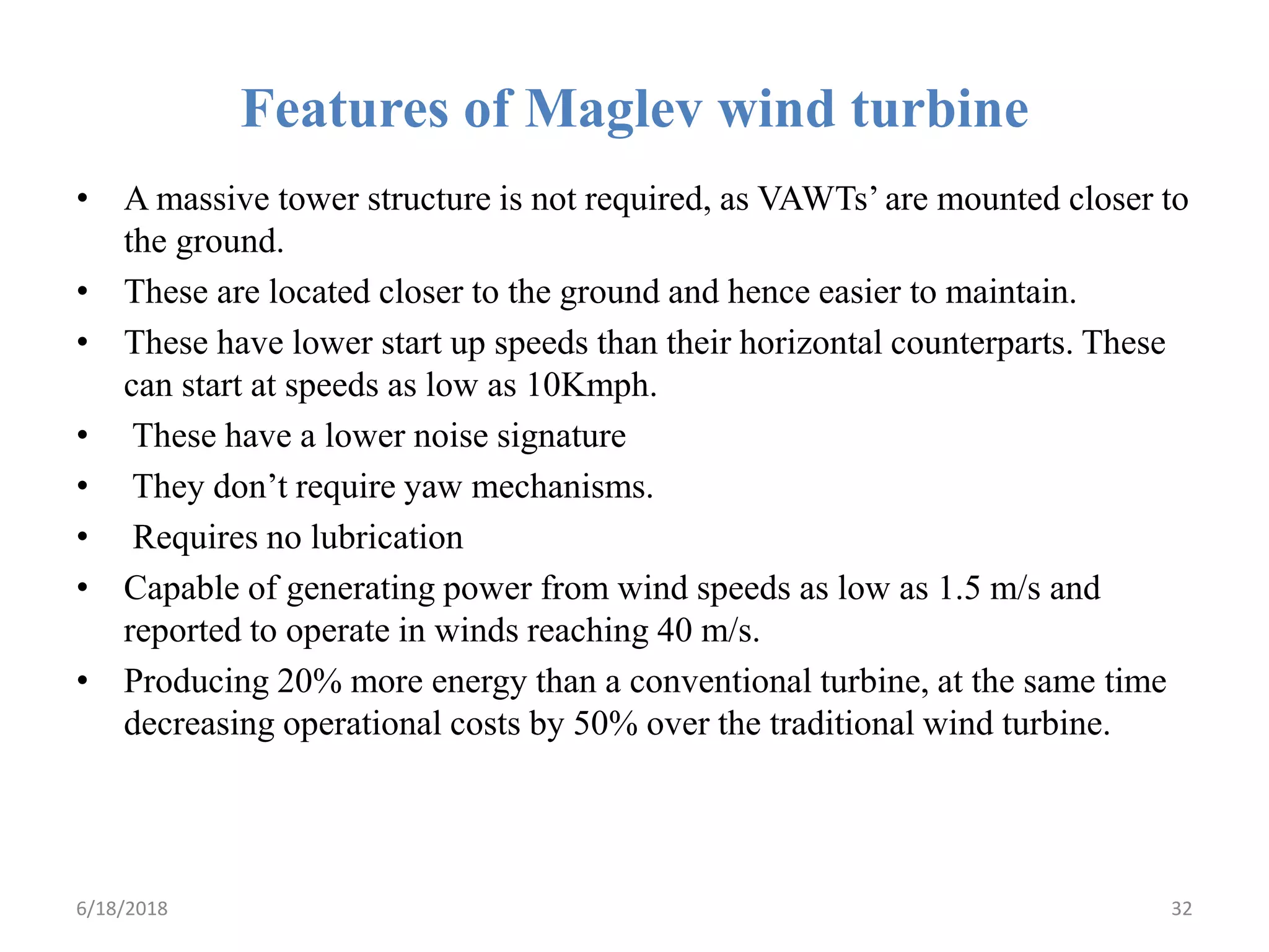 Design of maglev wind turbine | PPTX