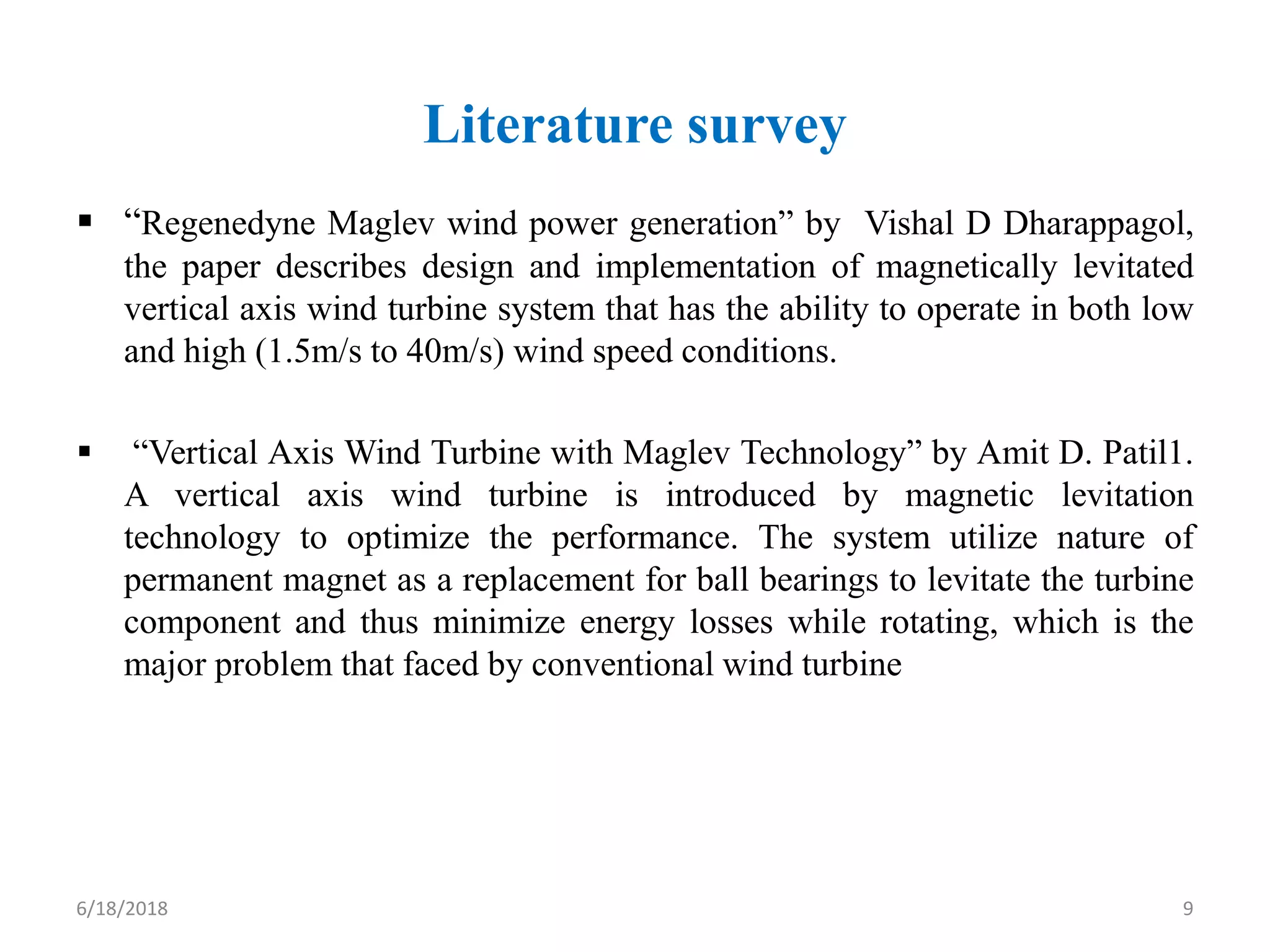 Design of maglev wind turbine | PPTX
