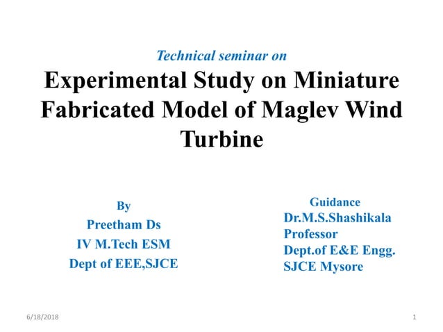 Design of maglev wind turbine | PPTX