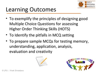 Design of multiple choice questions | PPT