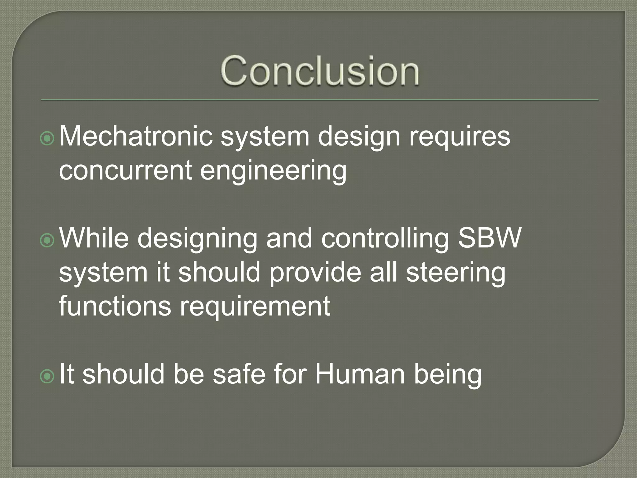 Design+of+mechatronics+system+&+control+of+sb w+system | PPTX