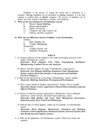 Design of mechatronics systems | DOCX