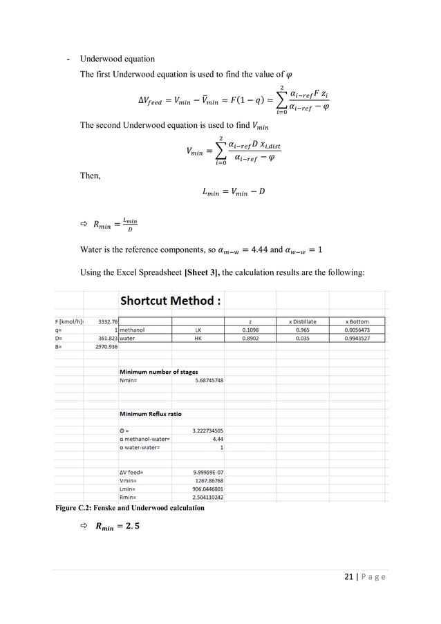 Design of Methanol Water Distillation Column | PDF