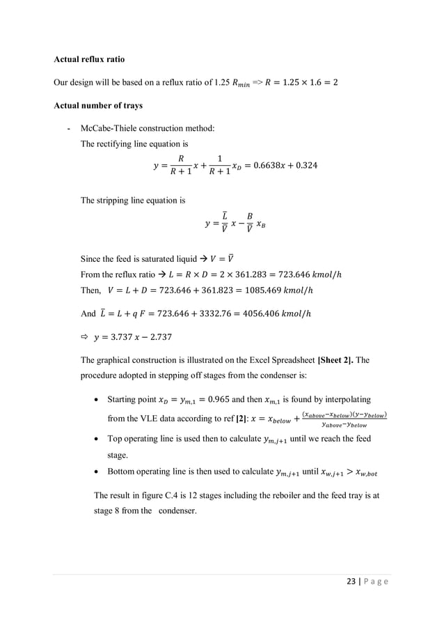 Design of Methanol Water Distillation Column | PDF