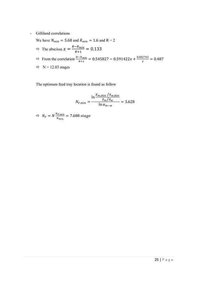 Design of Methanol Water Distillation Column | PDF