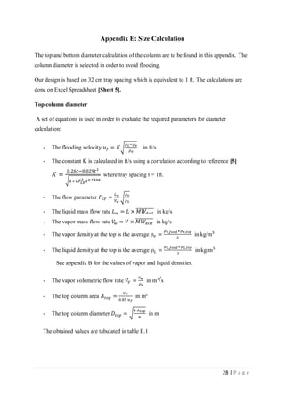 Design of Methanol Water Distillation Column | PDF