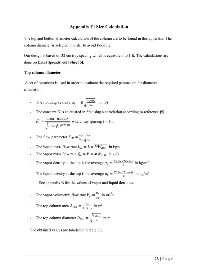 Design of Methanol Water Distillation Column | PDF
