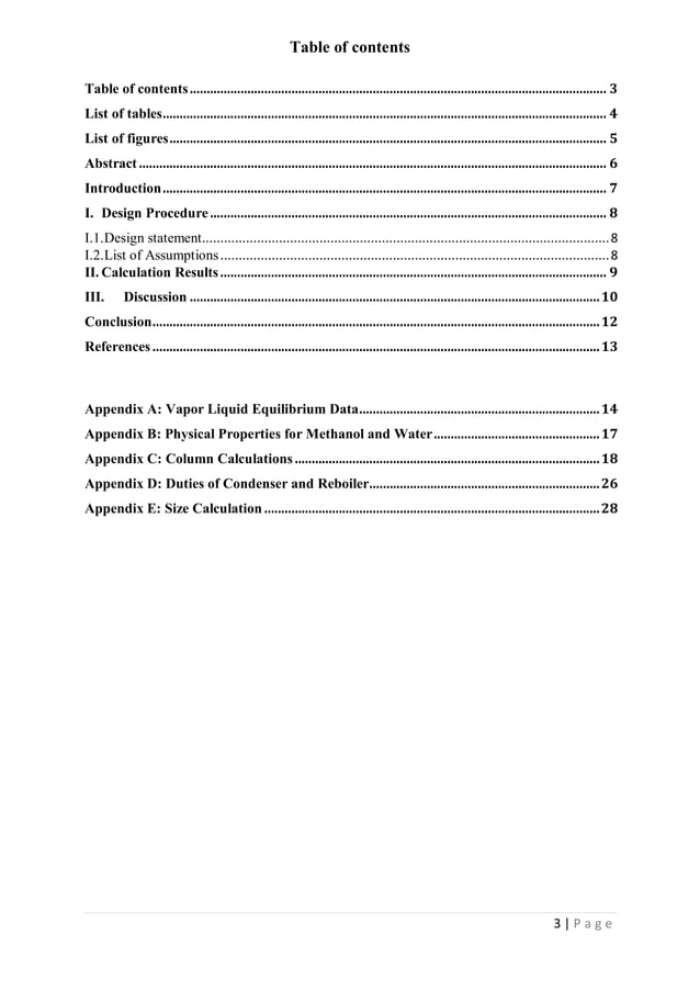Design of Methanol Water Distillation Column | PDF
