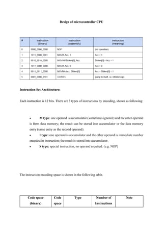 Design of microcontroller CPU.pdf | Programming Languages | Computing