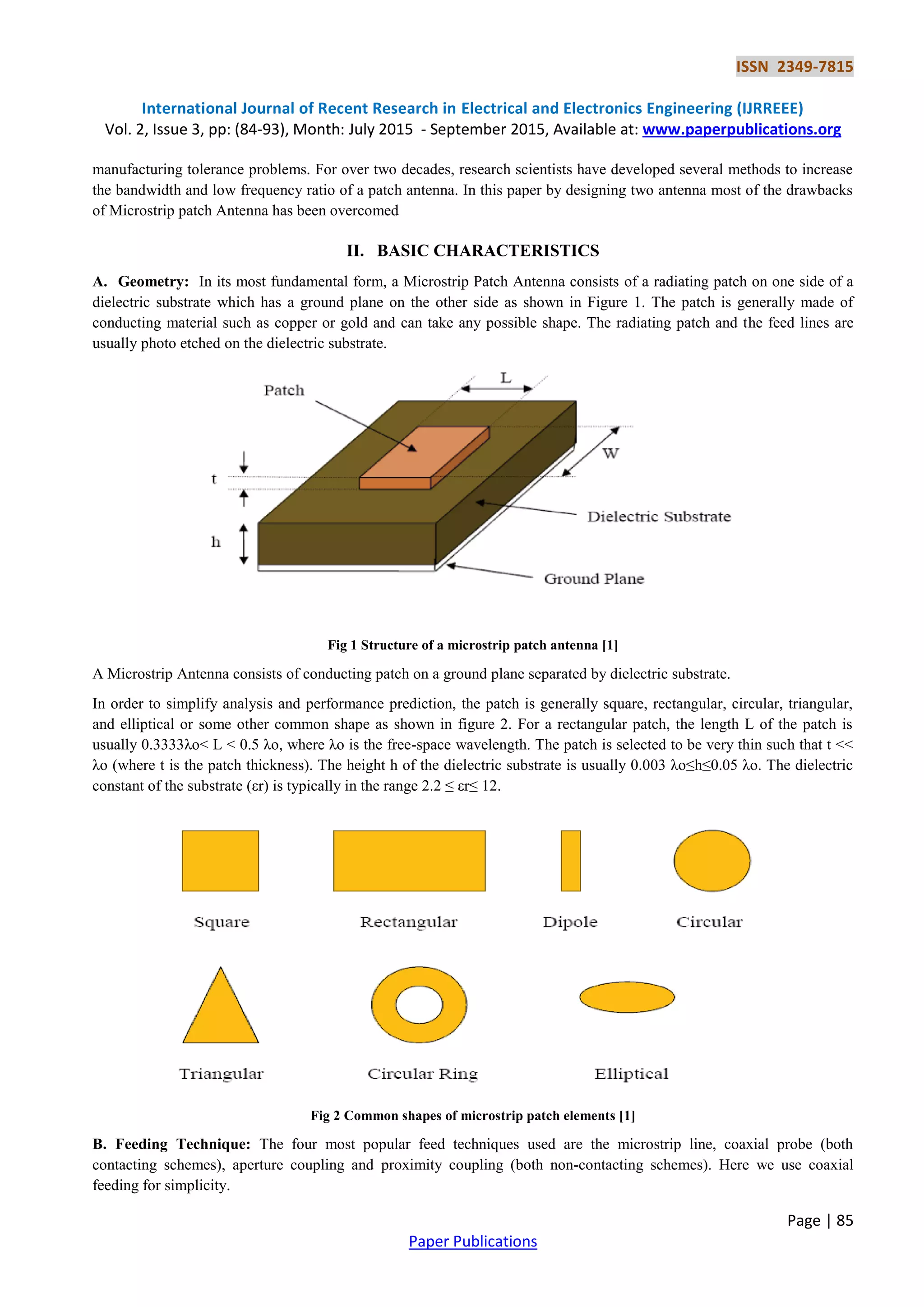 Design of Micro strip Antenna in Ism Band with Polarization Diversity and Frequency Agility | PDF