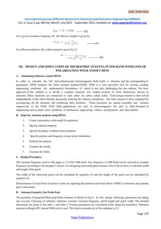 Design of Micro strip Antenna in Ism Band with Polarization Diversity and Frequency Agility | PDF