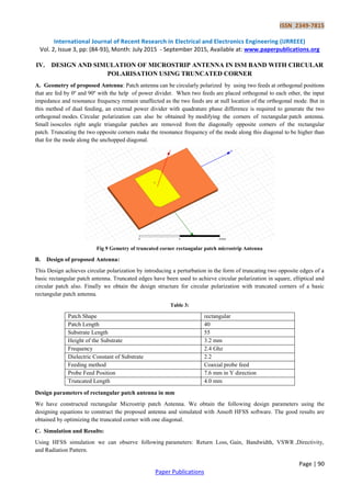 Design of Micro strip Antenna in Ism Band with Polarization Diversity and Frequency Agility | PDF