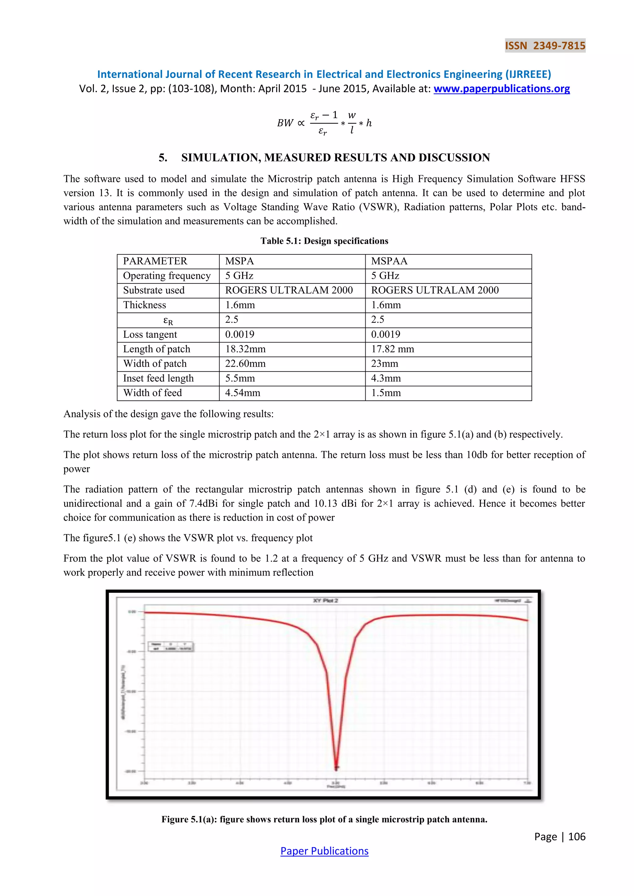 Design of Micro Strip Patch Antenna Array | PDF