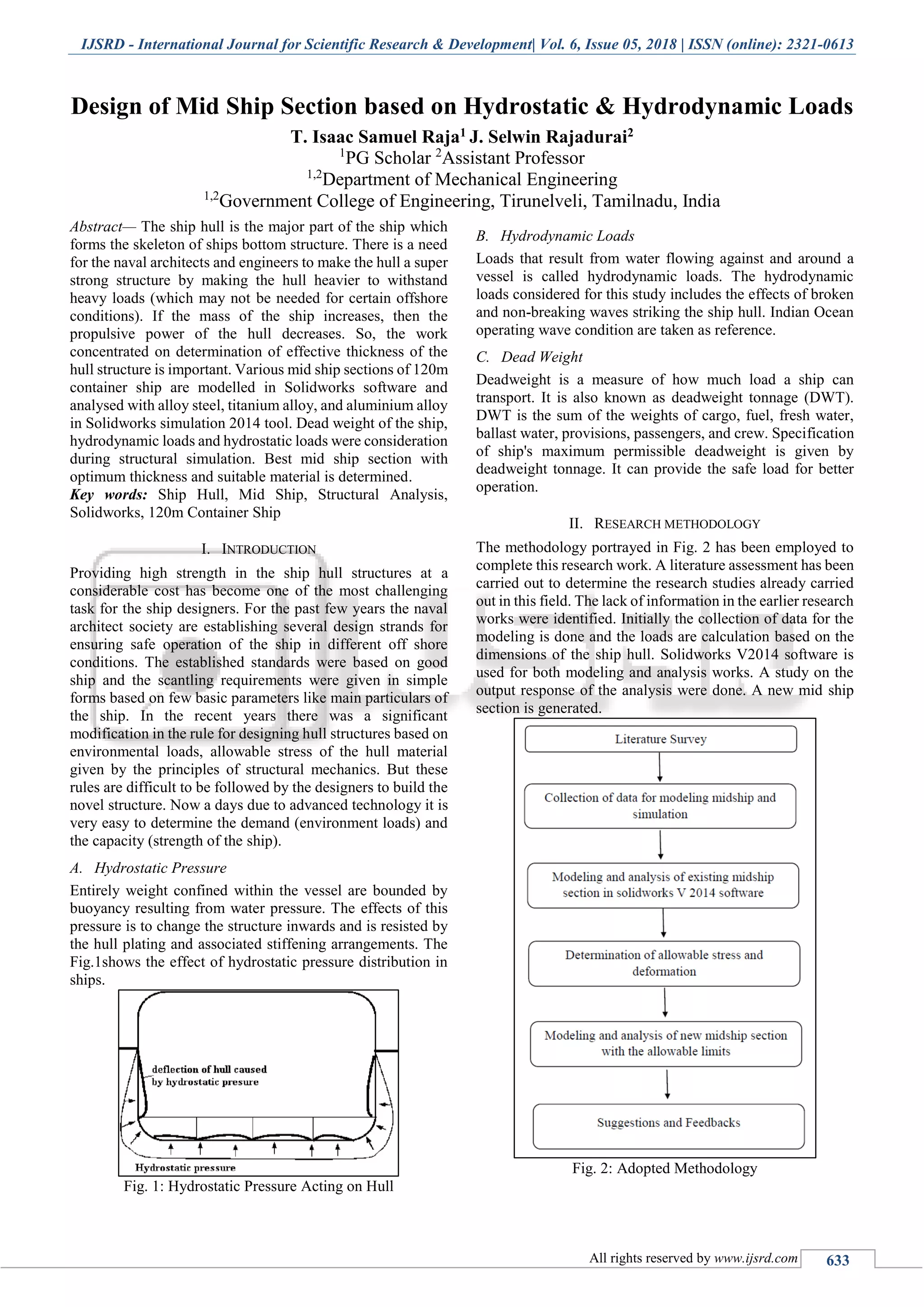 Design of midship section based on hydrostatic and hydrodynamic loads | PDF