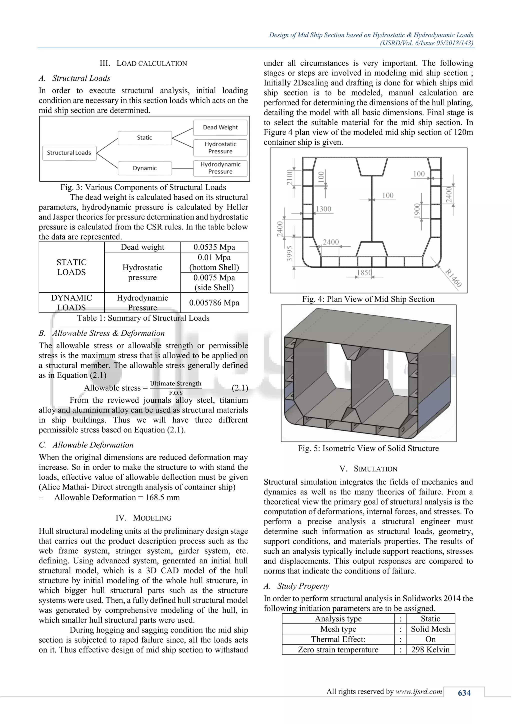 Design of midship section based on hydrostatic and hydrodynamic loads | PDF