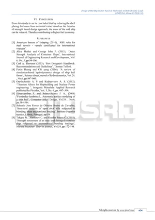 Design of midship section based on hydrostatic and hydrodynamic loads | PDF