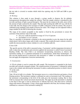 Design of milk analysis embedded system for dairy farmers | PDF