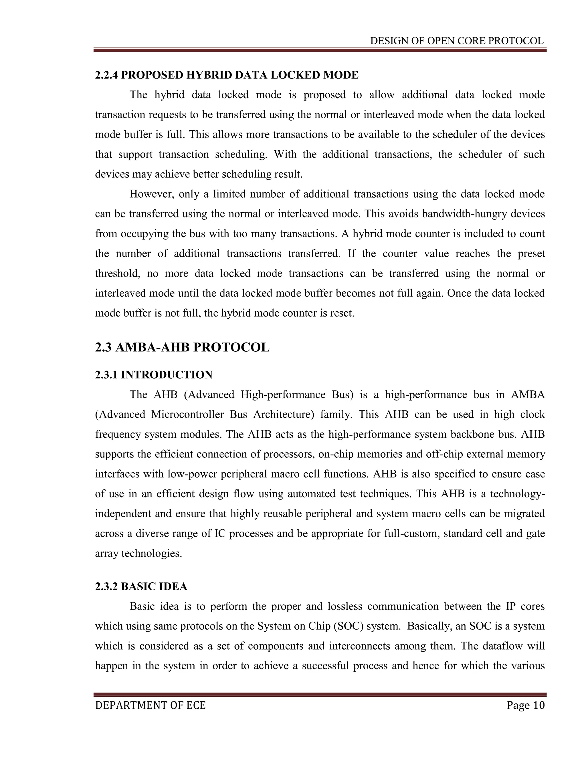 Design Of Open Core Protocol Ocp Docx Computer Networking Computing