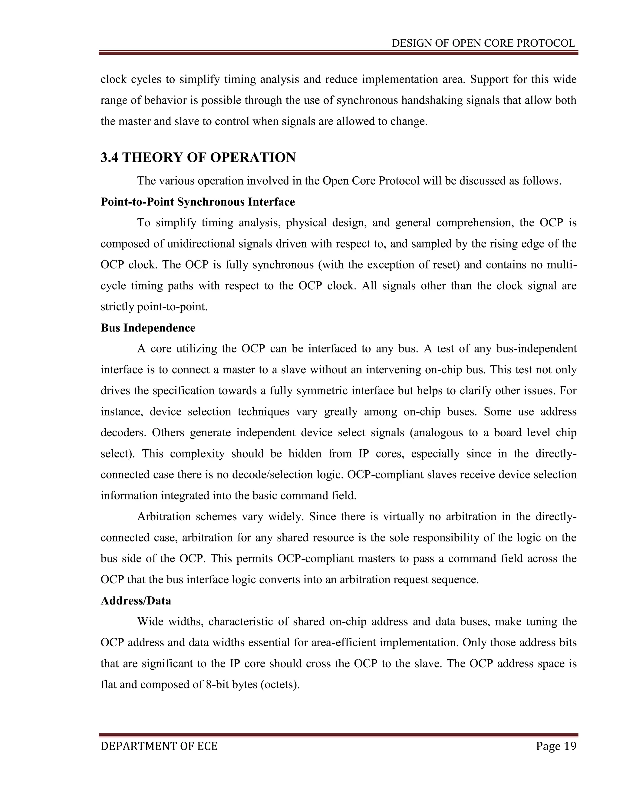 Design Of Open Core Protocol Ocp Docx Computer Networking Computing