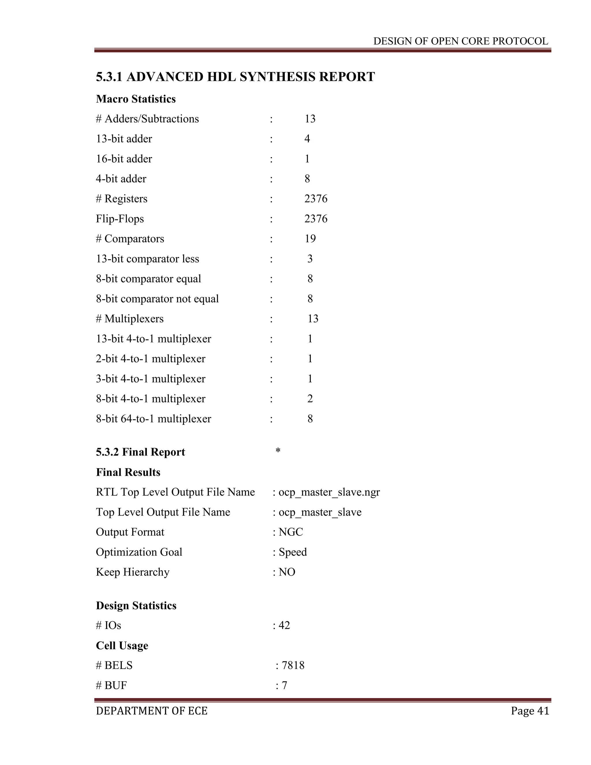 Design Of Open Core Protocol Ocp Docx Computer Networking Computing