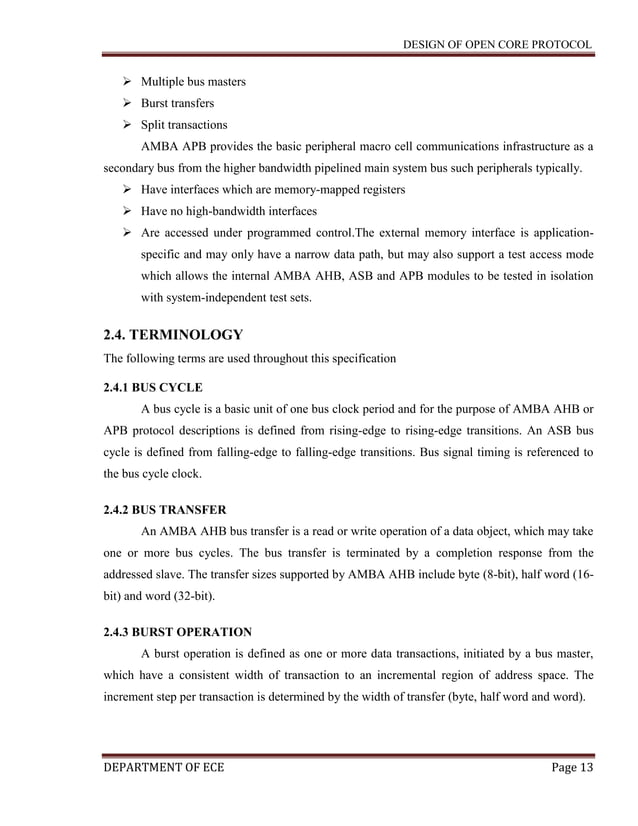Design Of Open Core Protocol Ocp Docx Computer Networking Computing