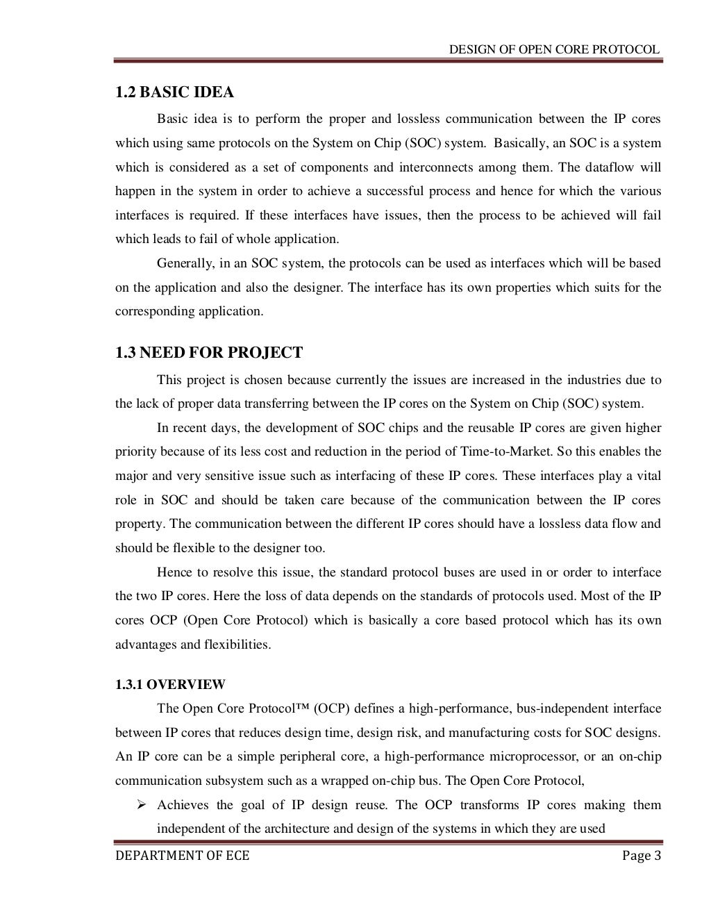 Design Of Open Core Protocol Ocp
