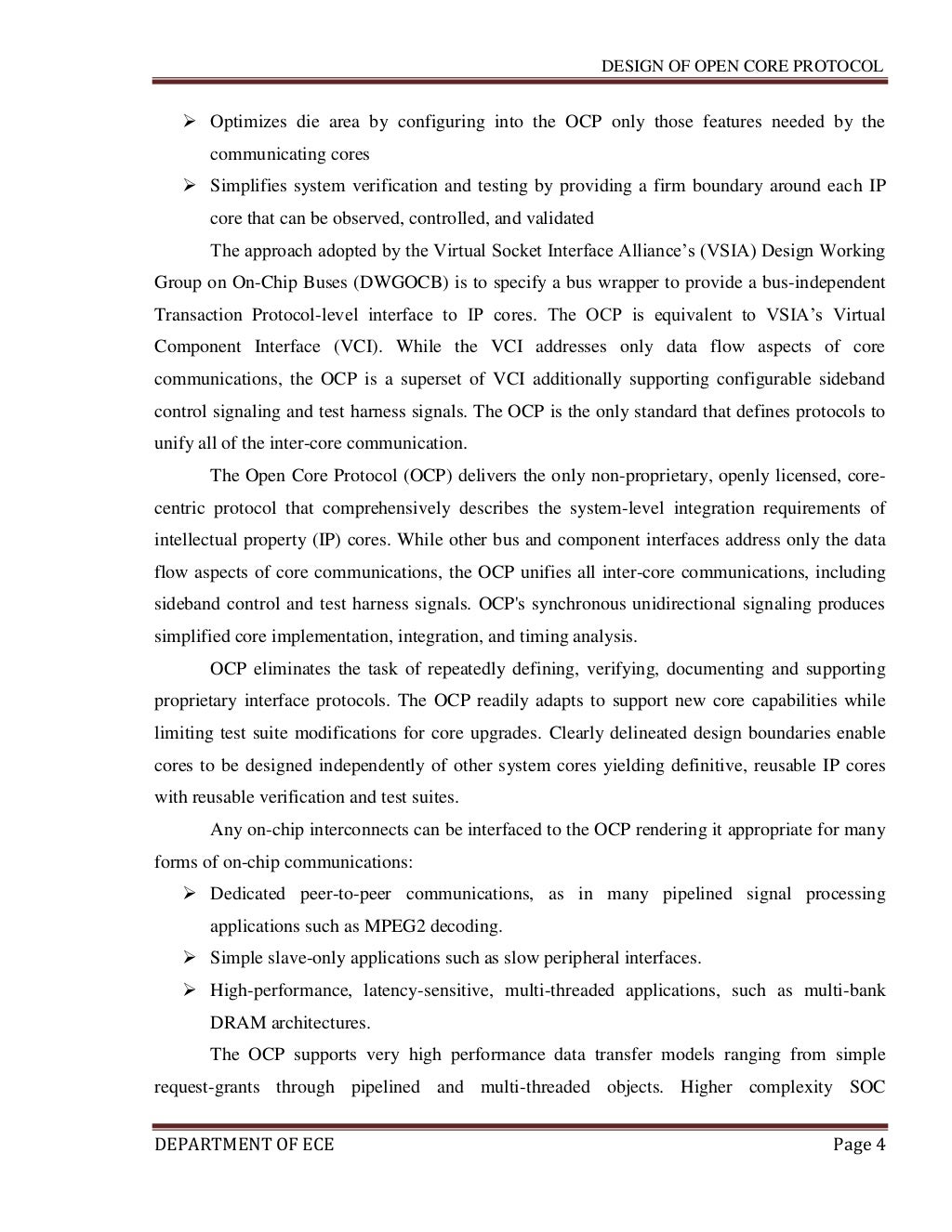 Design Of Open Core Protocol Ocp