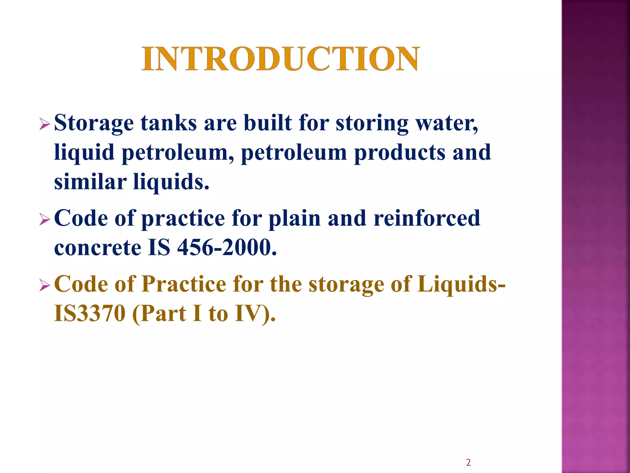 Design of overhead RCC rectangular water tank | PPTX