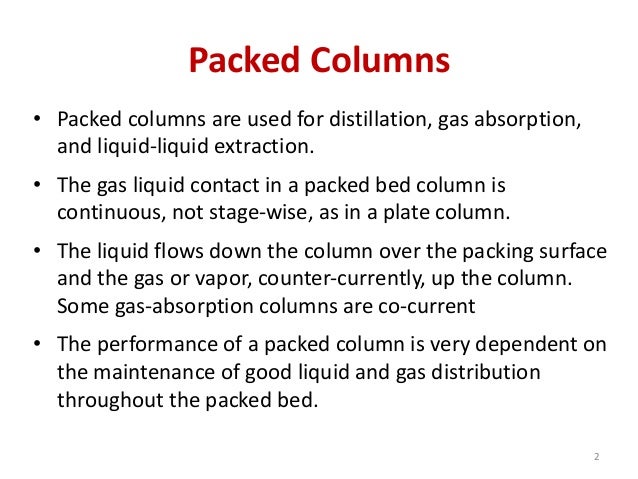 Design of packed columns