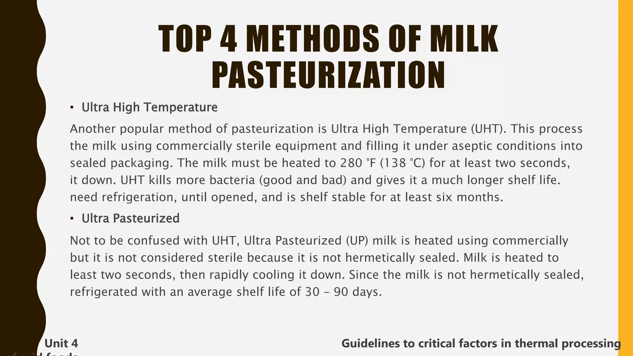 Design of pasteurization process | PPTX