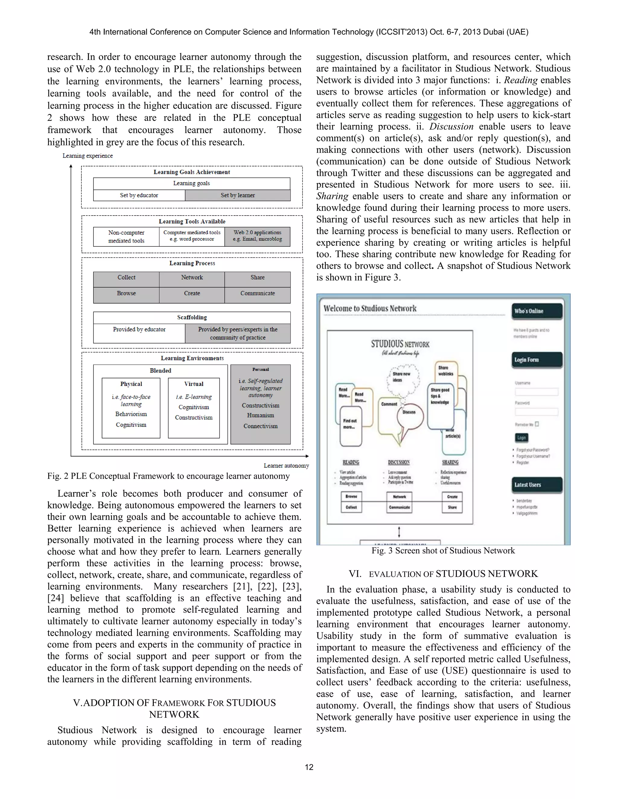 Design of Personal Learning Environment Framework for Learner Autonomy ...