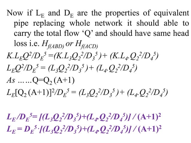 Design of pipe network | PPTX | Chemistry | Science