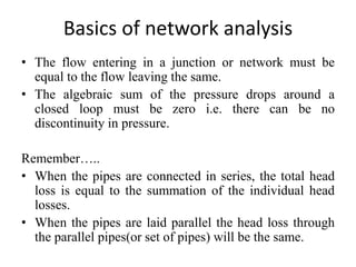 Design of pipe network | PPTX