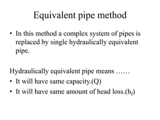 Design of pipe network | PPTX