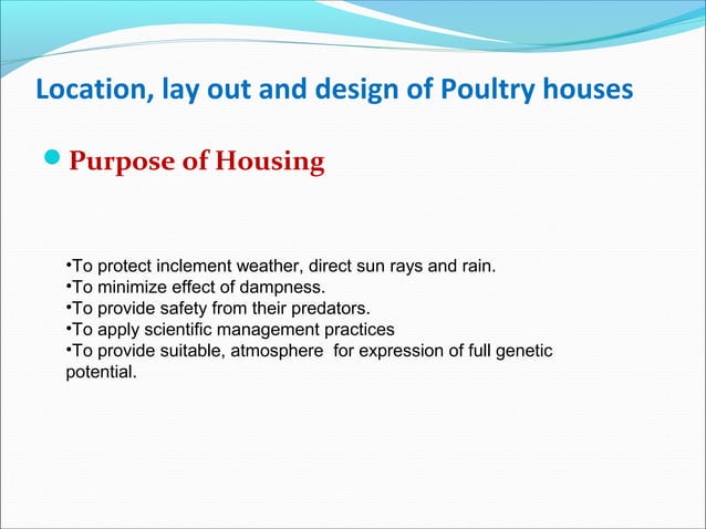 Design of poultry houses | PPT