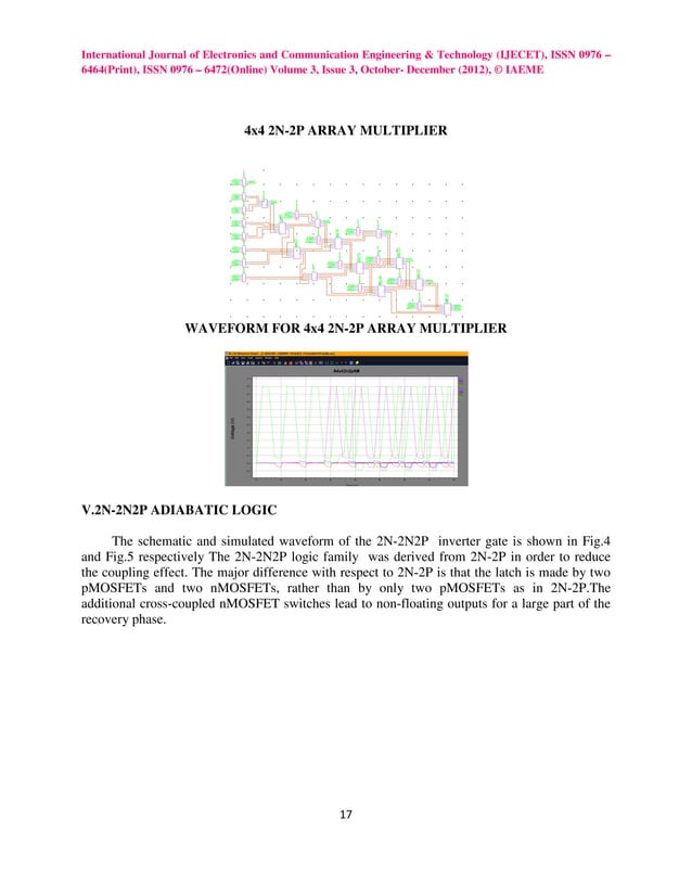Design of power efficient 4x4 array multiplier using adiabatic logic