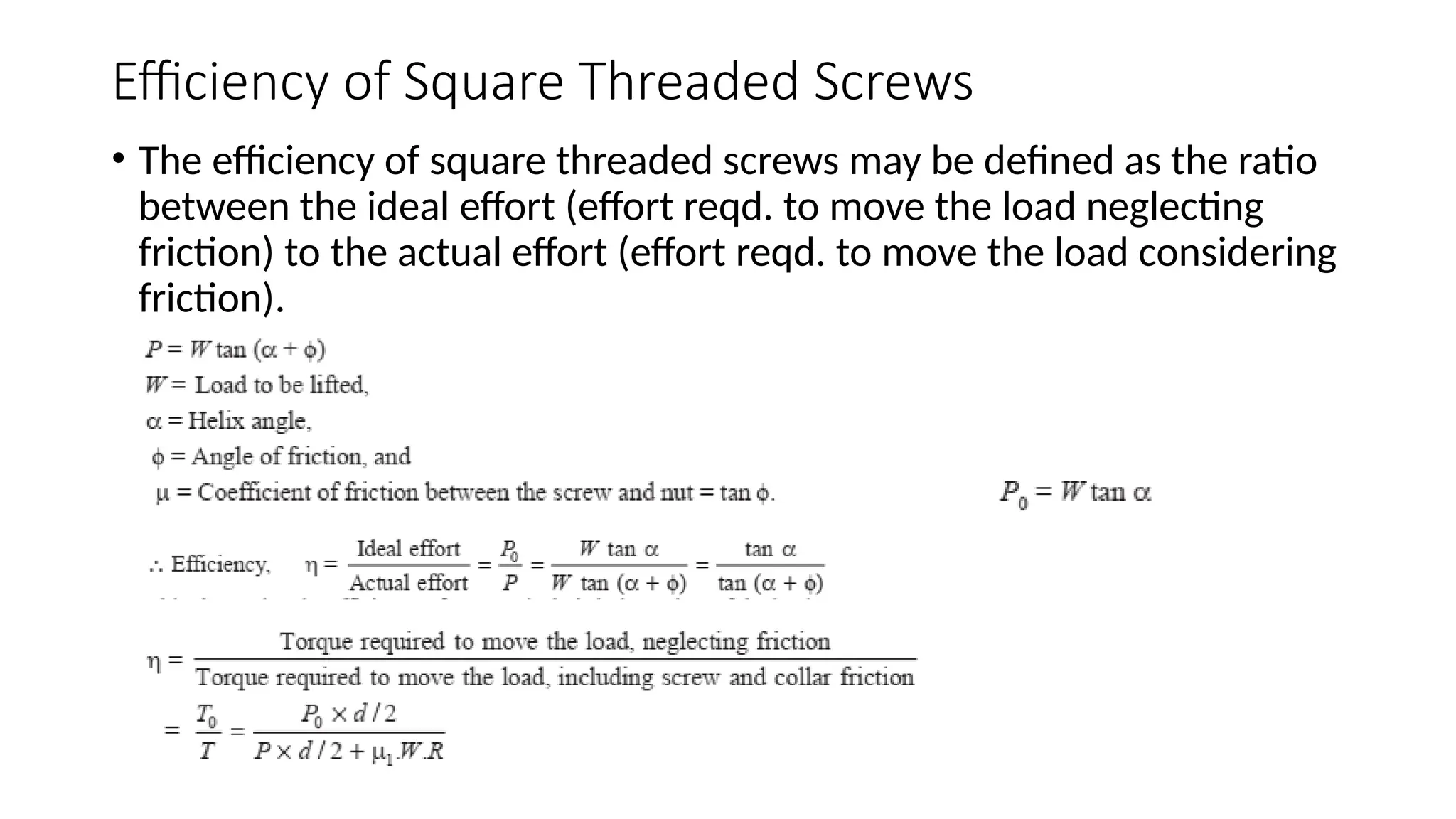 Design of Power screws with numerical problems and theoritical concepts ...