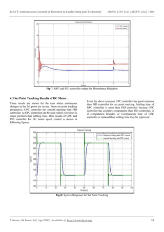 Design of predictive controller for smooth set point tracking for fast ...