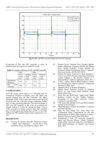 Design of predictive controller for smooth set point tracking for fast ...