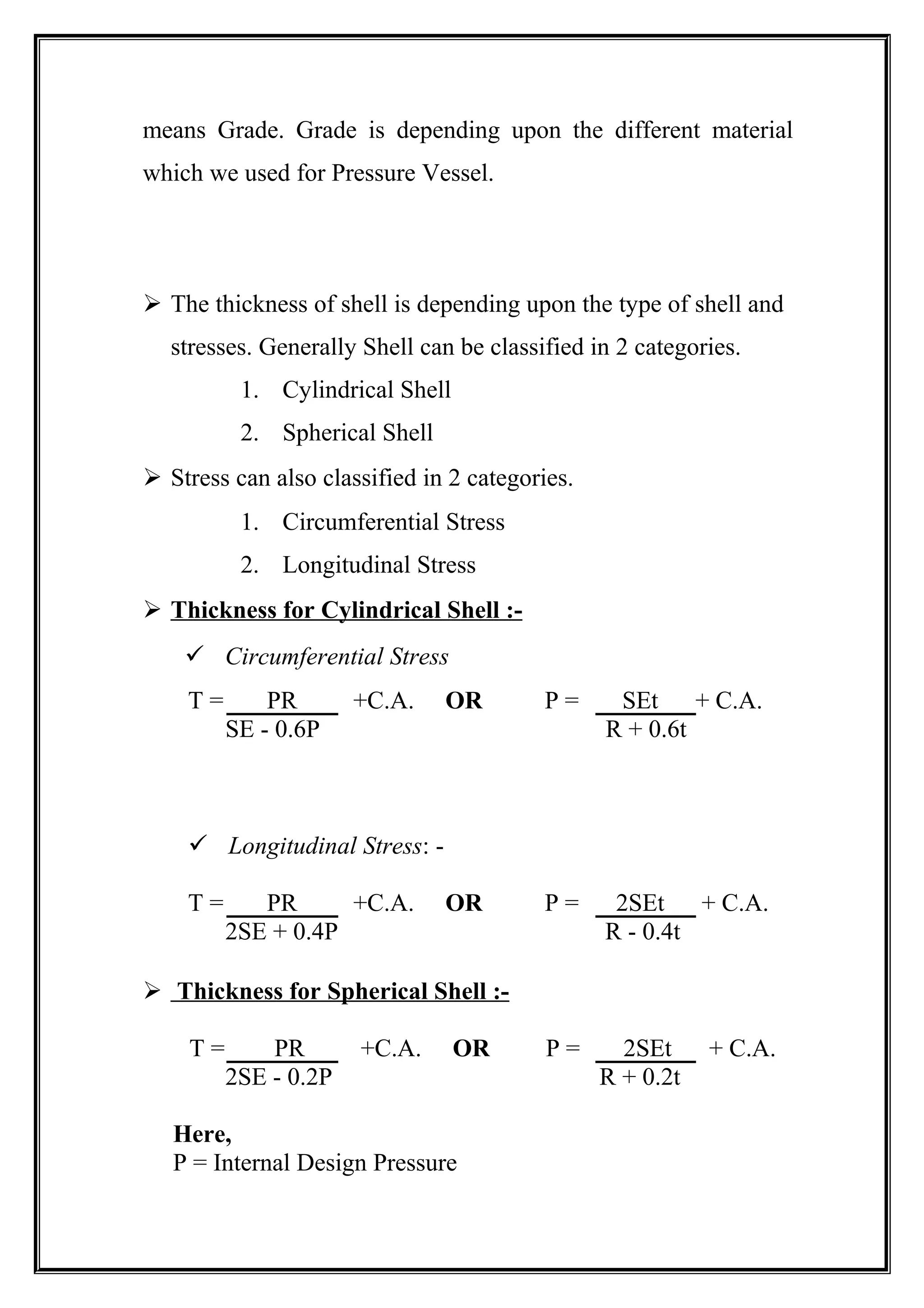 Design of pressure vessel | DOC
