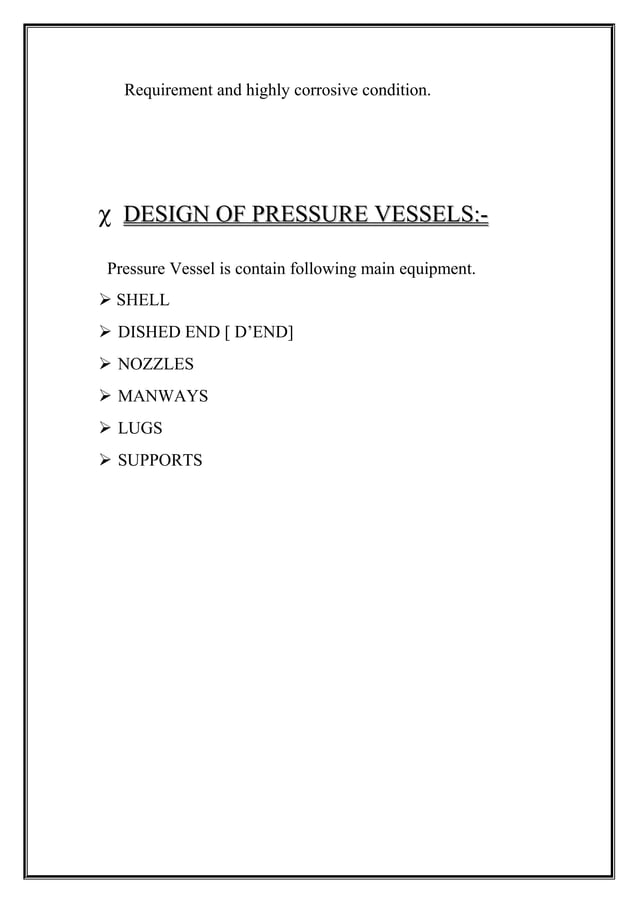 Design of pressure vessel | DOC