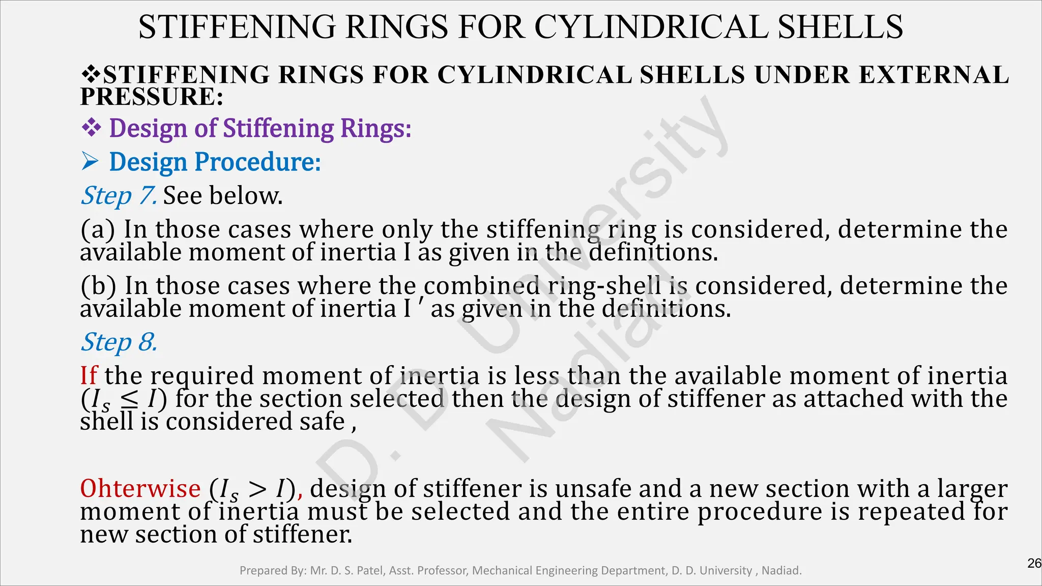Design of Pressure Vessel Shell Subjected to External Pressure as per ASME BPVC Section VIII Div ...
