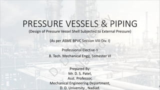 Design of Pressure Vessel Shell Subjected to External Pressure as per ASME BPVC Section VIII Div ...