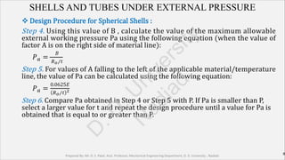 Design of Pressure Vessel Shell Subjected to External Pressure as per ...