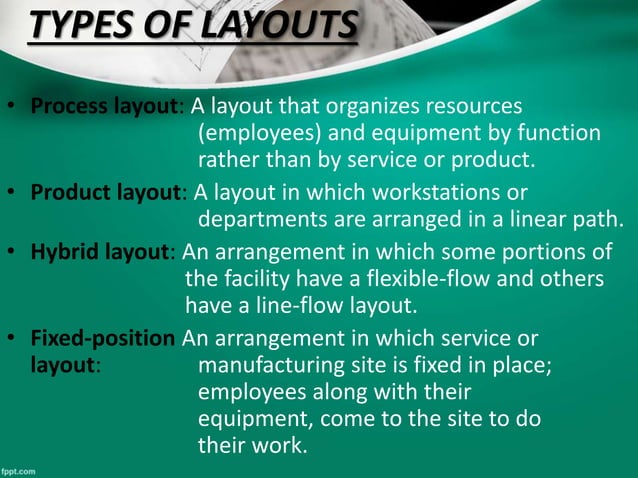 Design of process layout | PPTX