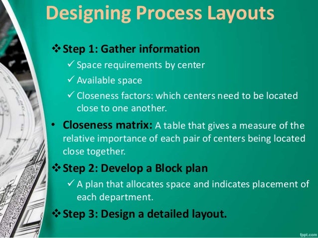 Design of process layout