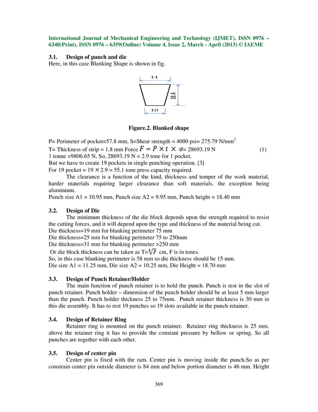 Design of punch and die for taper roller bearing cage for multi pocketing | PDF