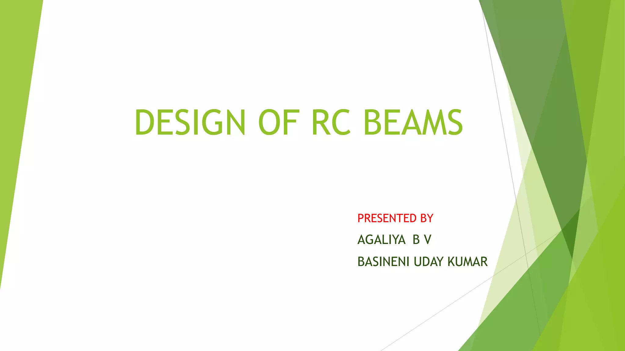 DESIGN OF RC BEAMS | PPTX