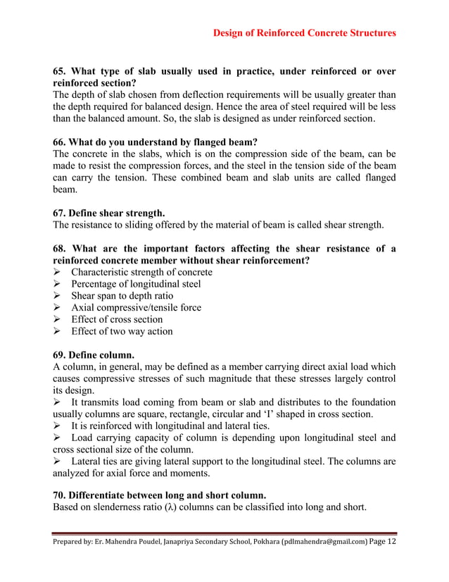 Design of rcc structures note | PDF | Civil Engineering Industry ...